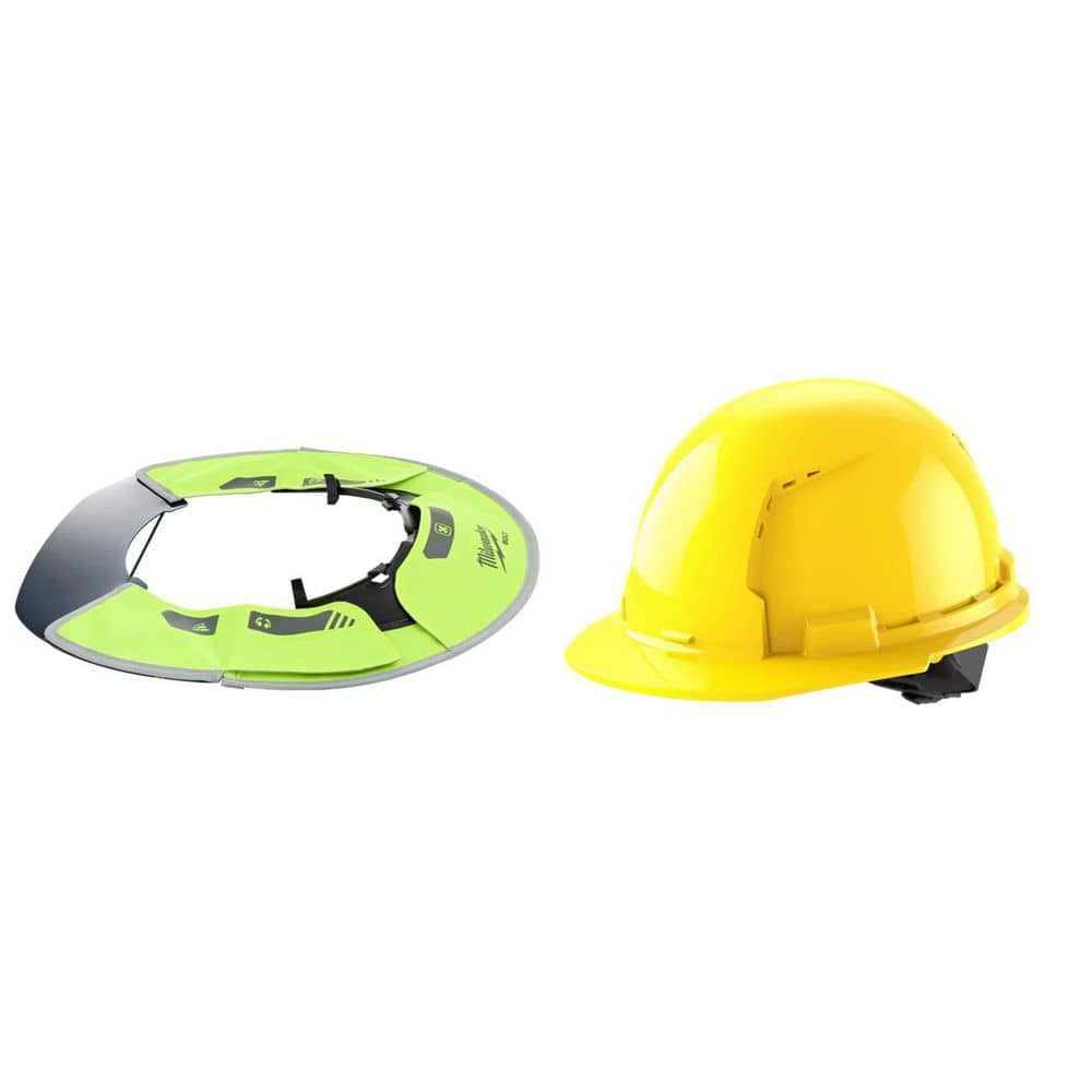 Milwaukee Bolt Tinted Brim Yellow High Visibility Visor With 360 Degree