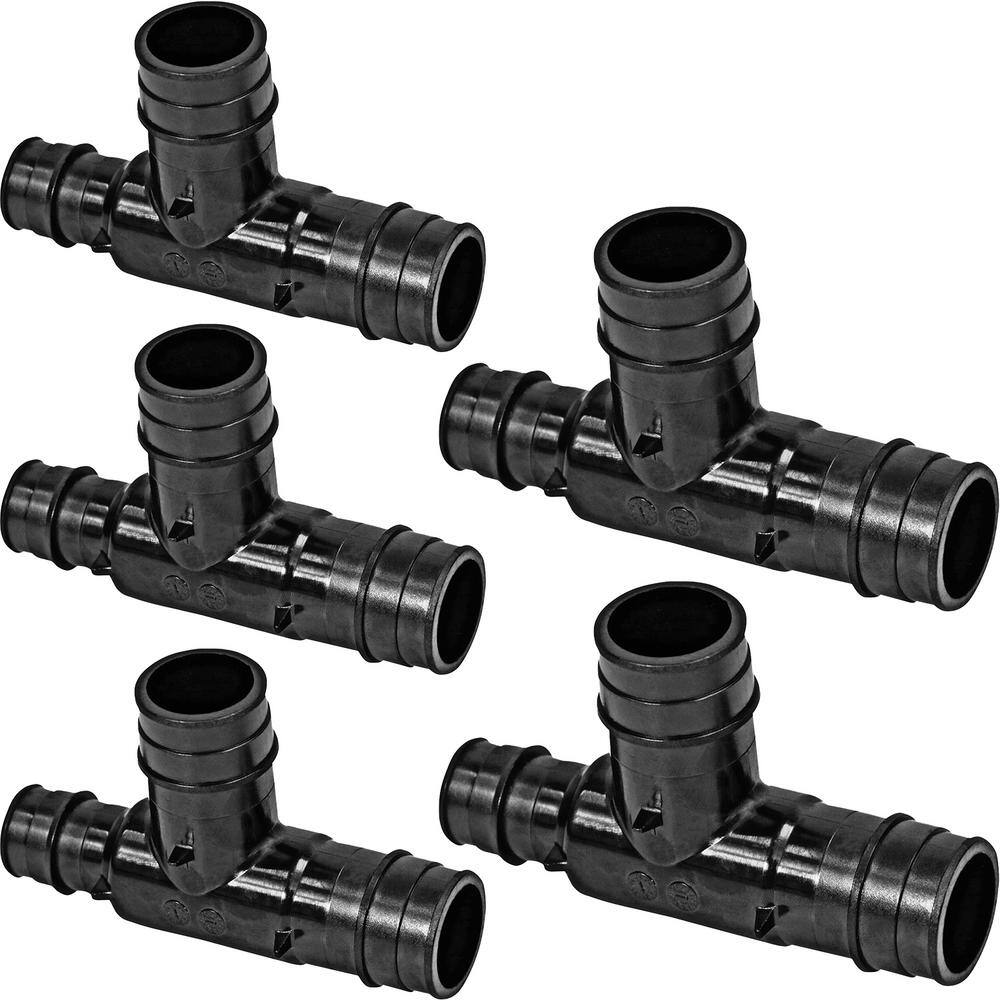 PLUMBFLEX 1 in. x 3/4 in. x 1 in. PEX-A Reducing Tee Pipe Fitting Plastic Poly Alloy Expansion ...