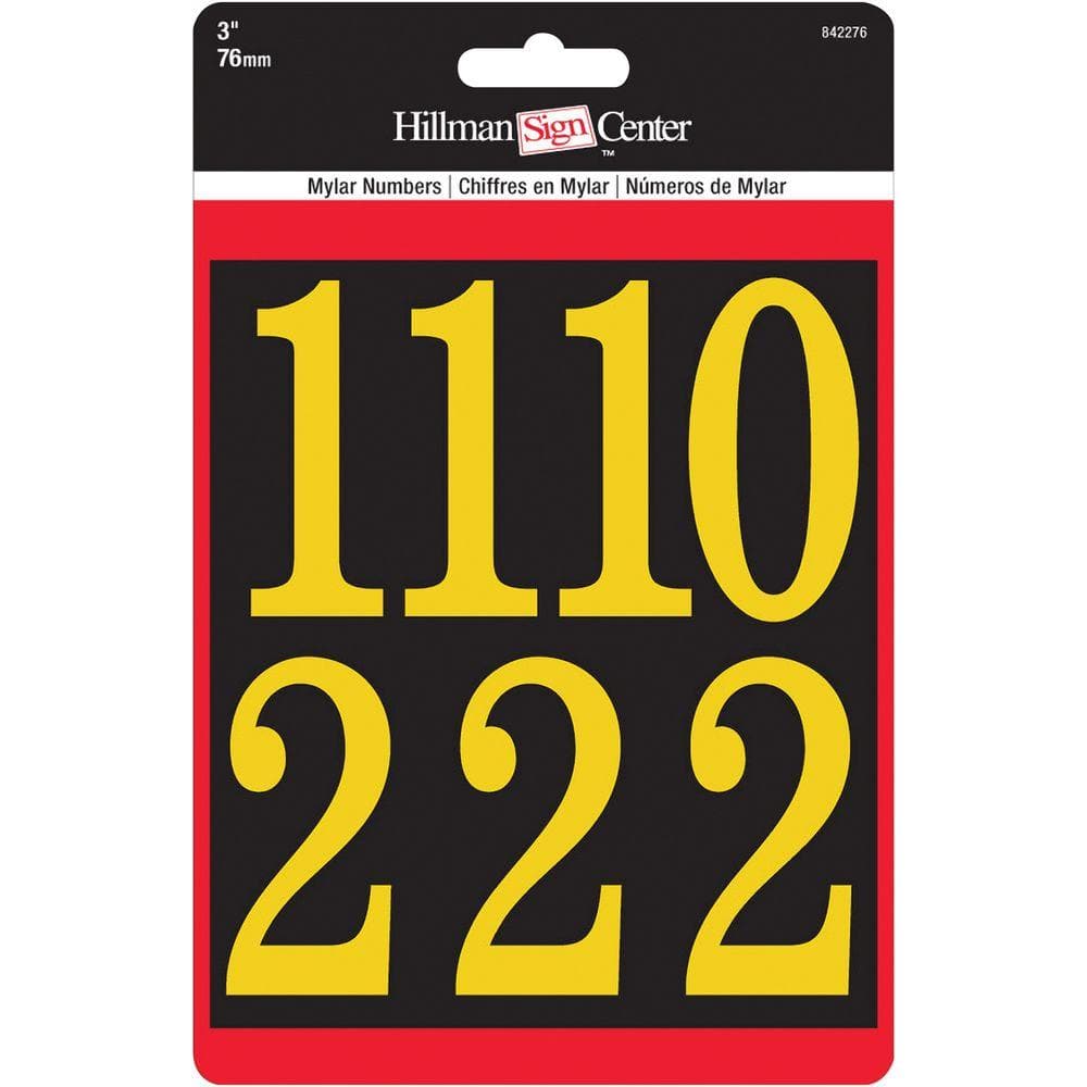 The Hillman Group 3 in. Mylar Peel and Stick Numbers Pack 842276 - The ...