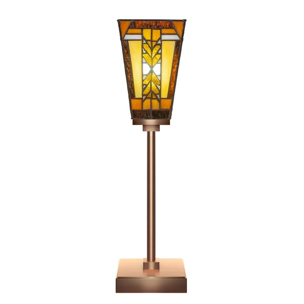 Quincy 18 in. New Age Brass Accent Lamp with Glass Shade 5R4NAB9864 ...