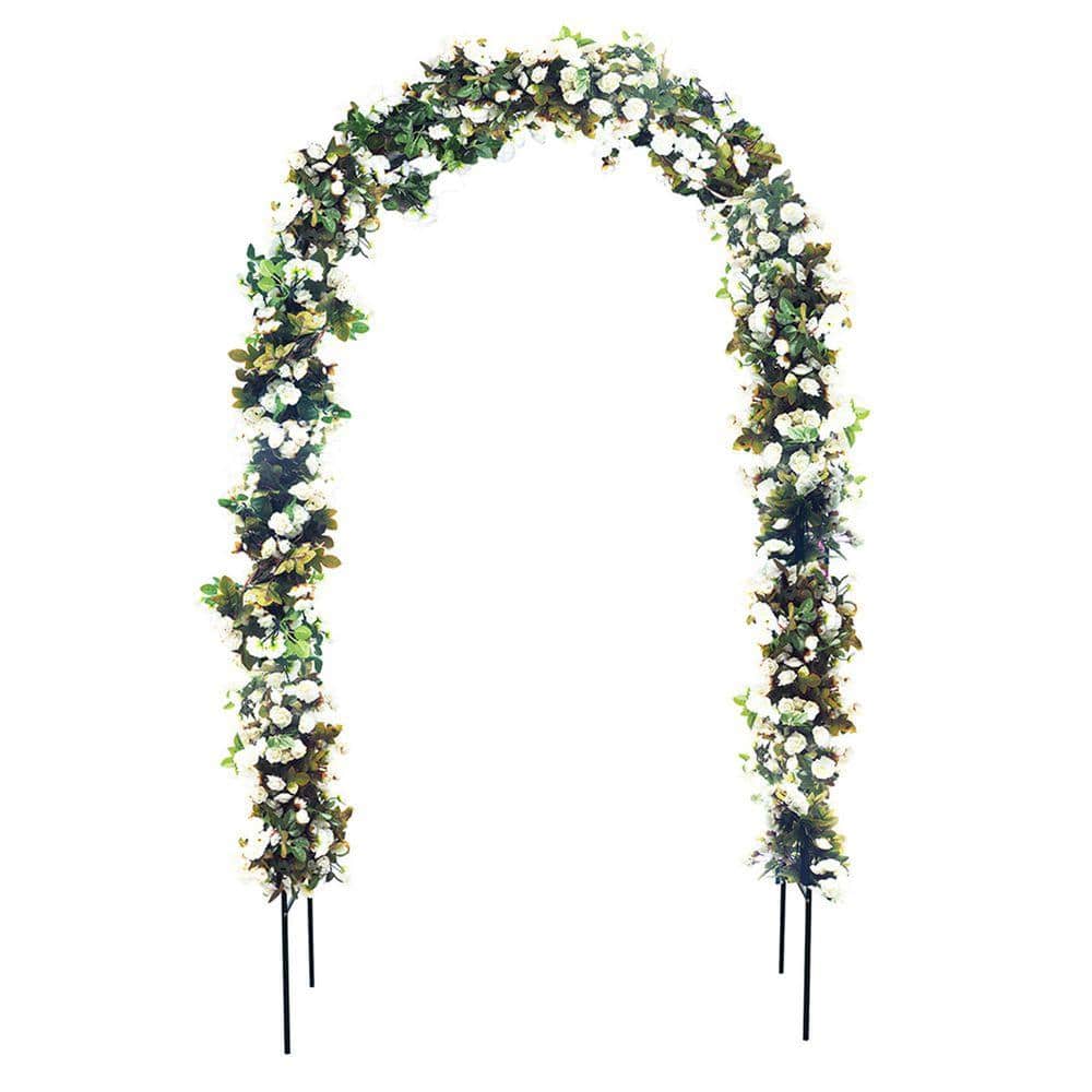 Jushua Metal Garden Arch Arbor with Doors, Garden Arbor Trellis for ...