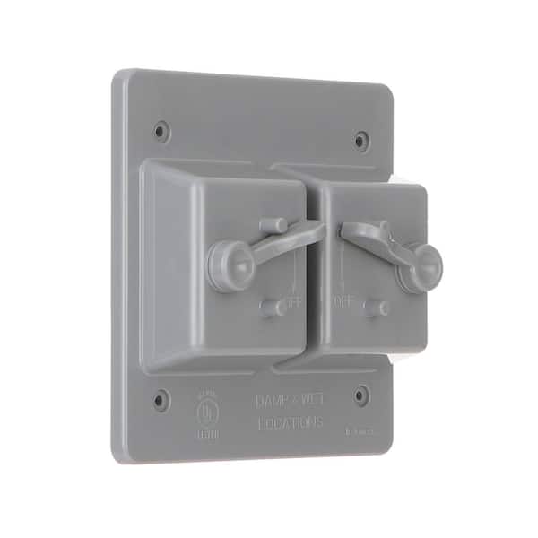 Commercial Electric 2-Gang Non-Metallic Weatherproof Toggle Switch ...