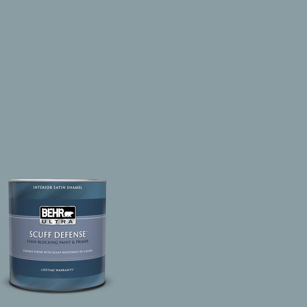 BEHR ULTRA 1 qt. #540F-4 Shale Gray Extra Durable Satin Enamel Interior ...
