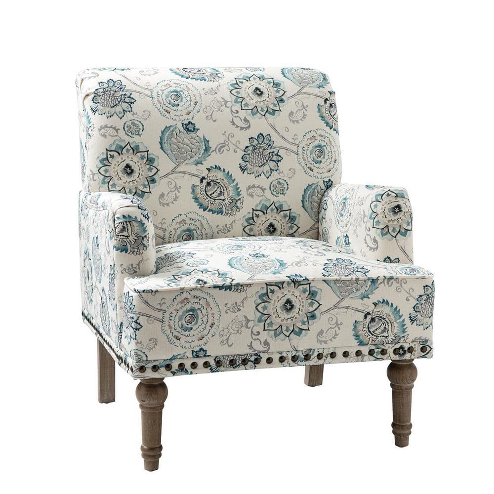 JAYDEN CREATION Venere Medallion Floral Patterns Armchair with Nailhead ...