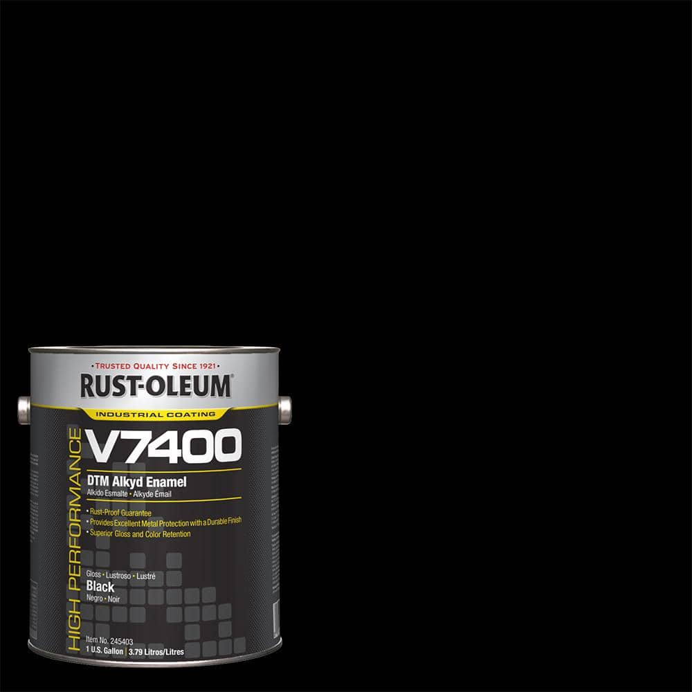 Rust-Oleum 1 Gal. ROC Alkyd V7400 Direct-to-Metal Gloss Black Interior ...