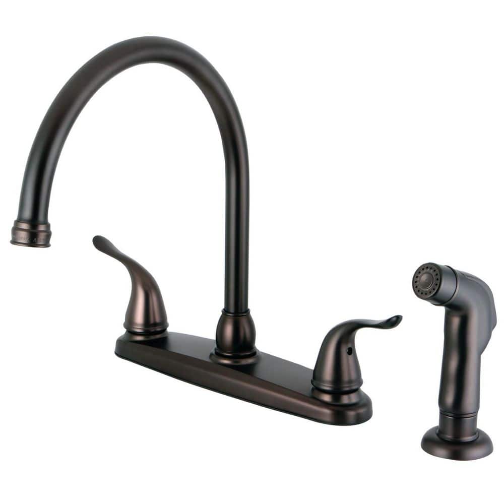Kingston Brass Yosemite 2-Handle Deck Mount Centerset Kitchen Faucets ...