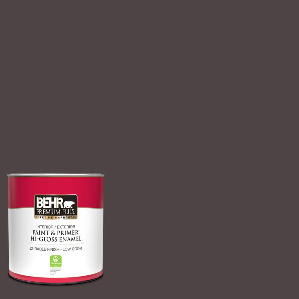 BEHR PREMIUM PLUS 1 qt. #N110-7 Black Garnet Hi-Gloss Enamel Interior ...