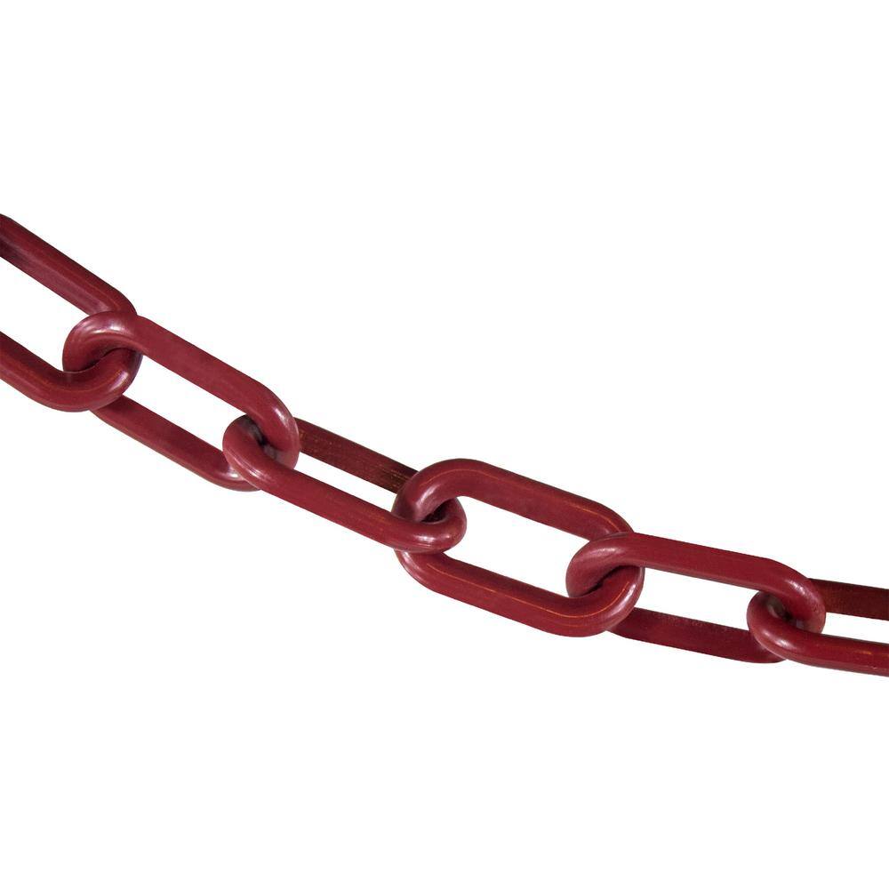 Mr. Chain 2 in. (#8, 51 mm) x 10 ft. Plastic Safety Chain in Crimson ...