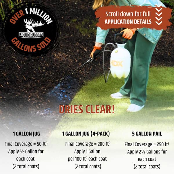 LIQUID RUBBER Mulch Glue 5 Gal. Ready-to-Use Landscape Adhesive for ...