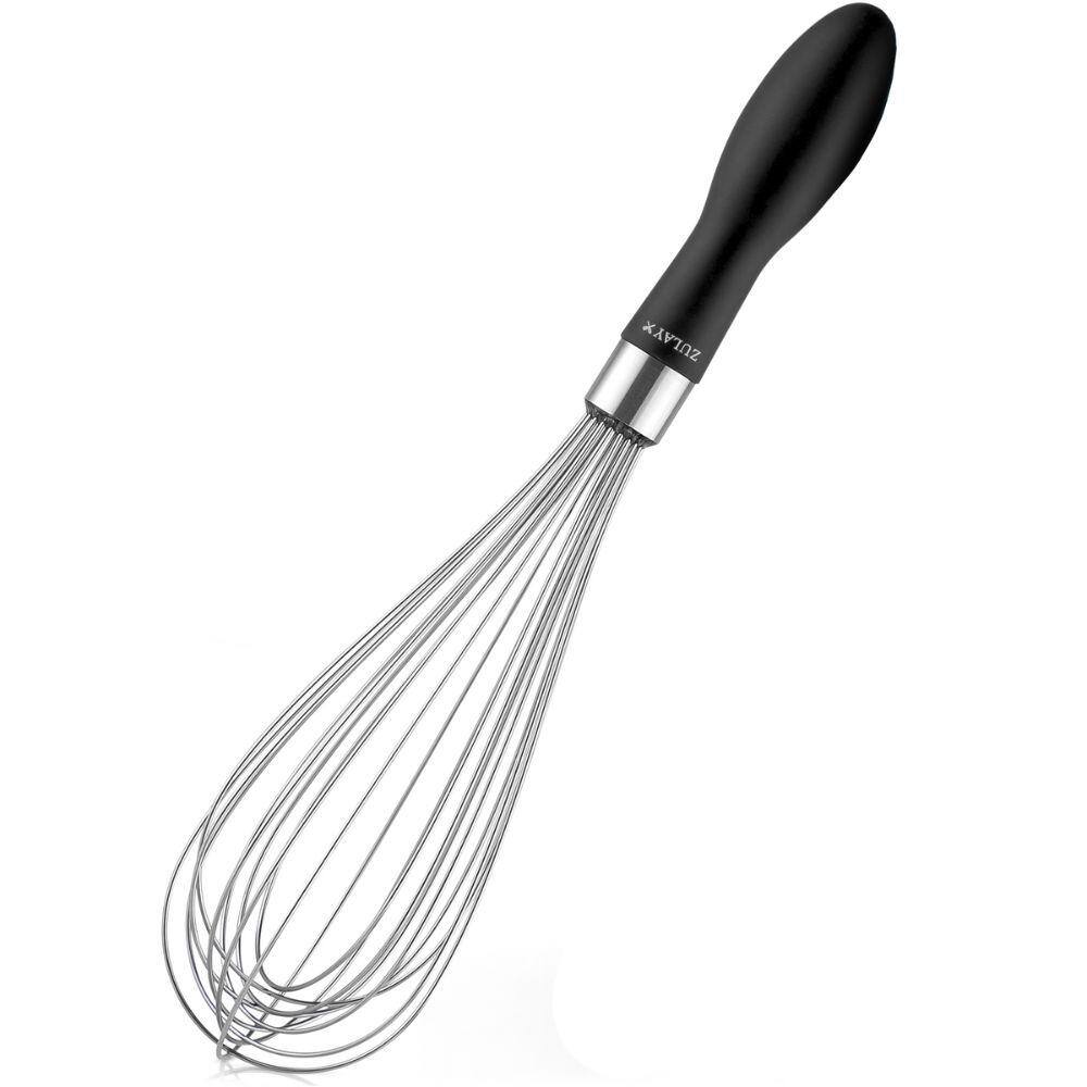 Zulay Kitchen 12 in. Stainless Steel Whisk - Black Z-BLLN-WHSK-BLK-HNDL ...
