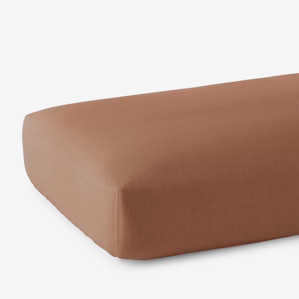 The Company Store Legends Hotel Terracotta Washed Linen Queen Fitted ...