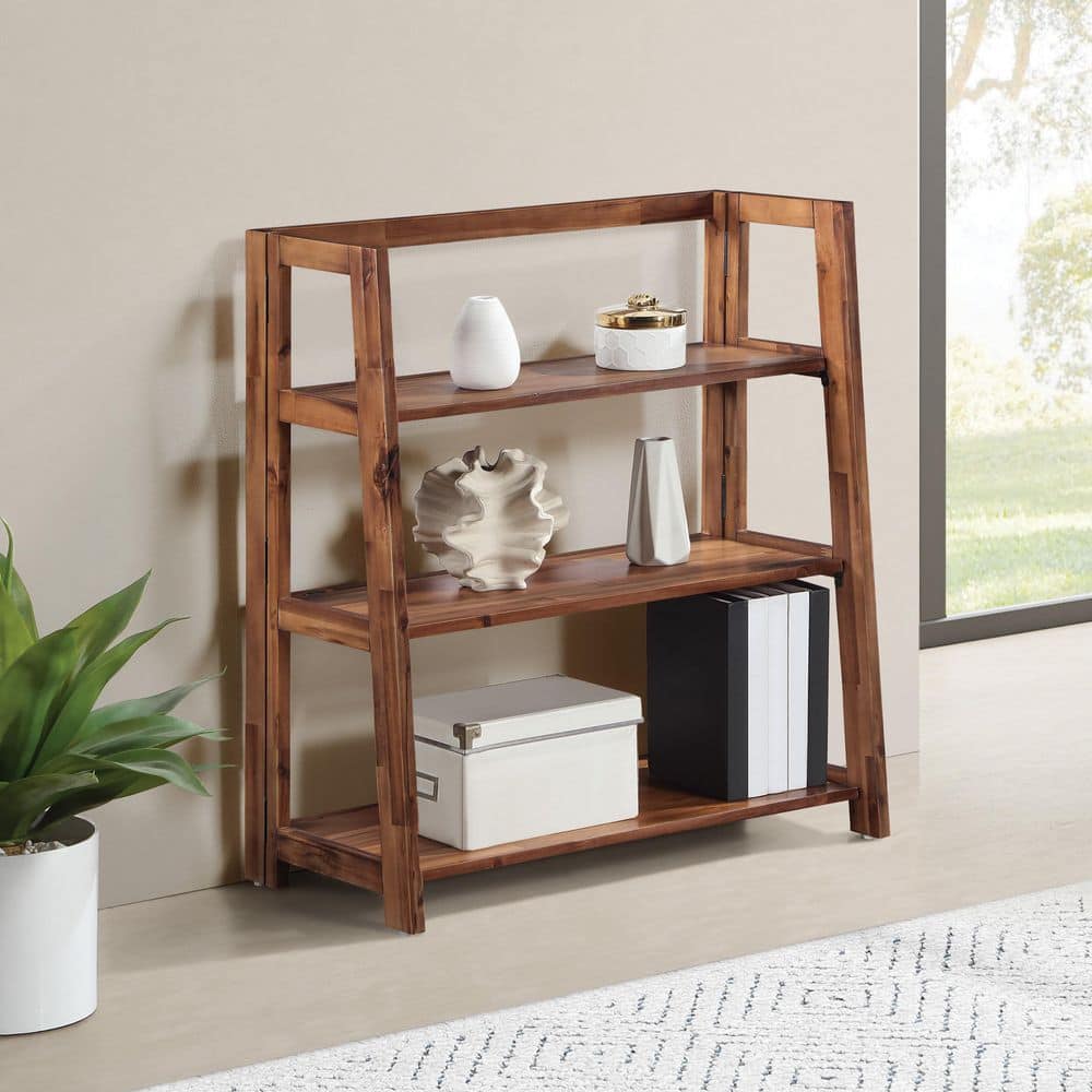 OSP Home Furnishings Bayfront 30.25 in. Bayfront Acacia Wood 3-Shelf ...