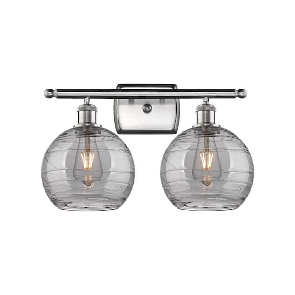 Innovations Athens Deco Swirl 18 in. 2-Light Brushed Satin Nickel ...