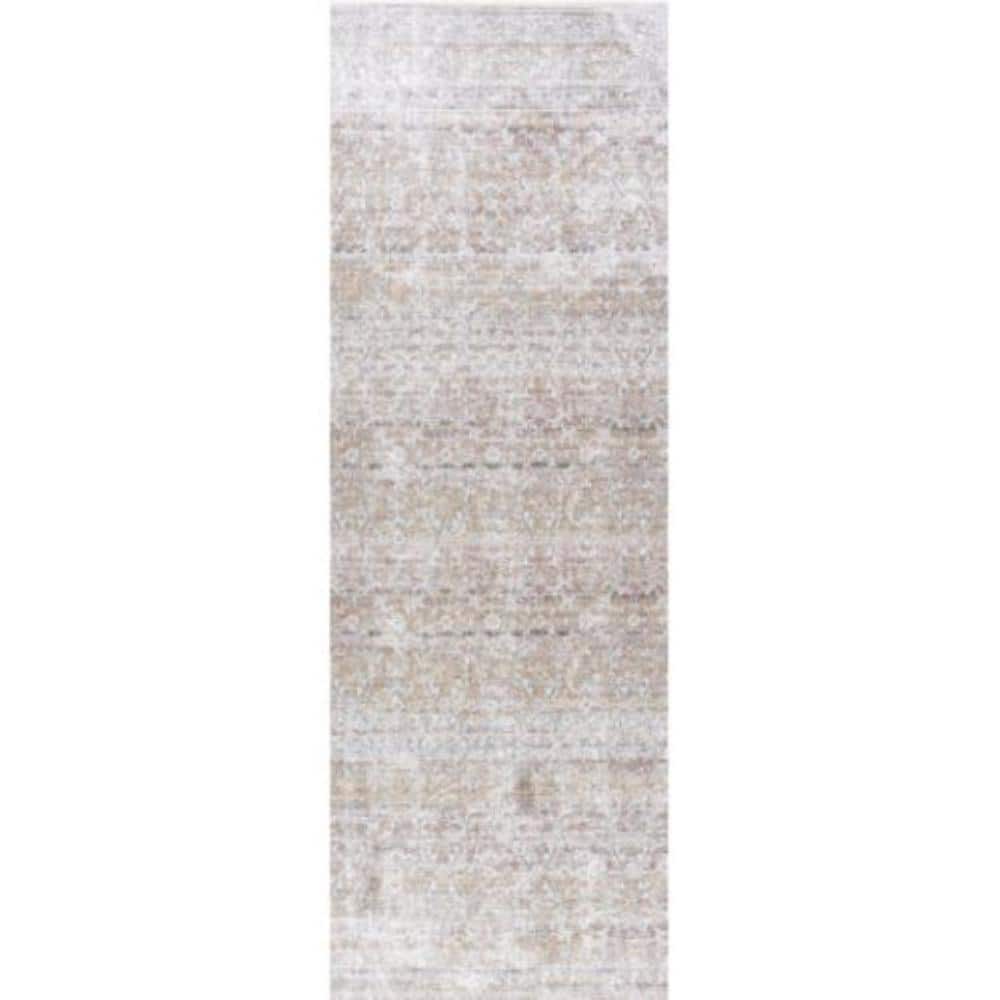 Livabliss Our PNW Home Rainier Taupe Traditional 3 ft. x 8 ft. Indoor Machine-Washable Area Rug ...