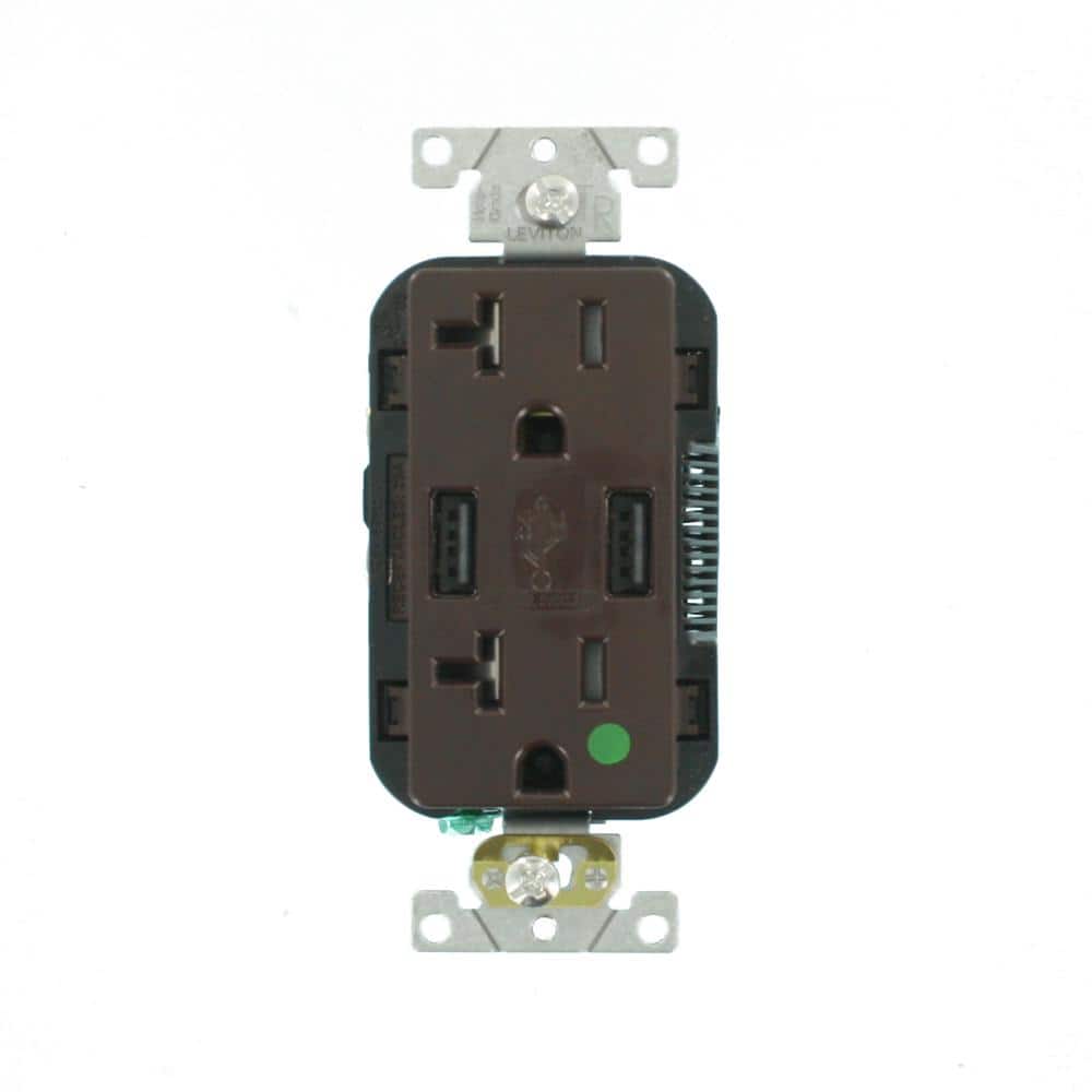 Leviton Decora 20 Amp Hospital Grade Tamper Resistant Duplex Outlet and ...
