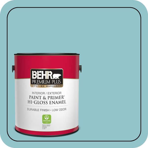 BEHR PREMIUM PLUS 1 gal. #MQ6-32 Cosmic Blue Hi-Gloss Enamel Interior ...