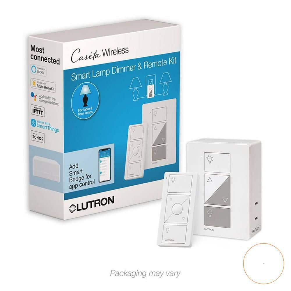 Lutron Caseta Smart Lamp Tap Dimmer and Remote Kit, for Table Lamps ...