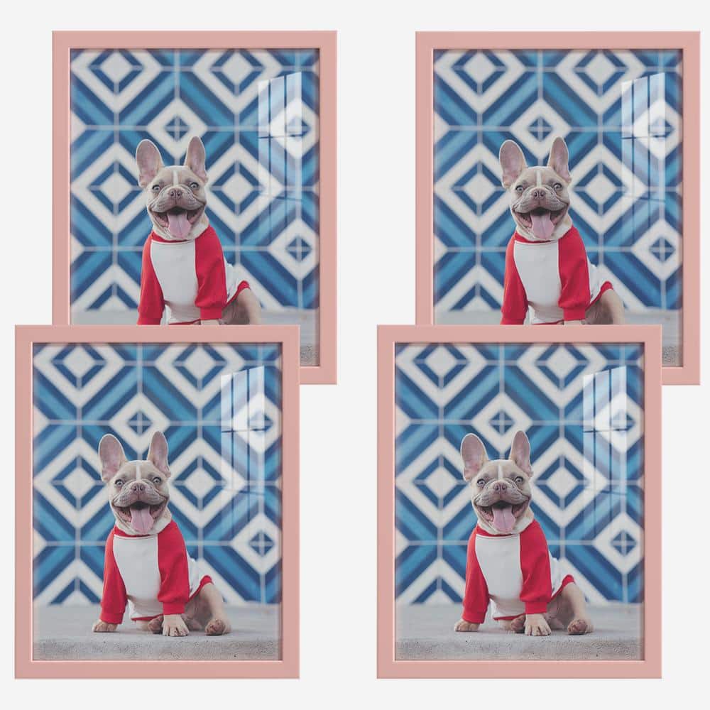 Wexford Home Modern 11 in. x 14 in. Pink Picture Frame (Set of 4 ...