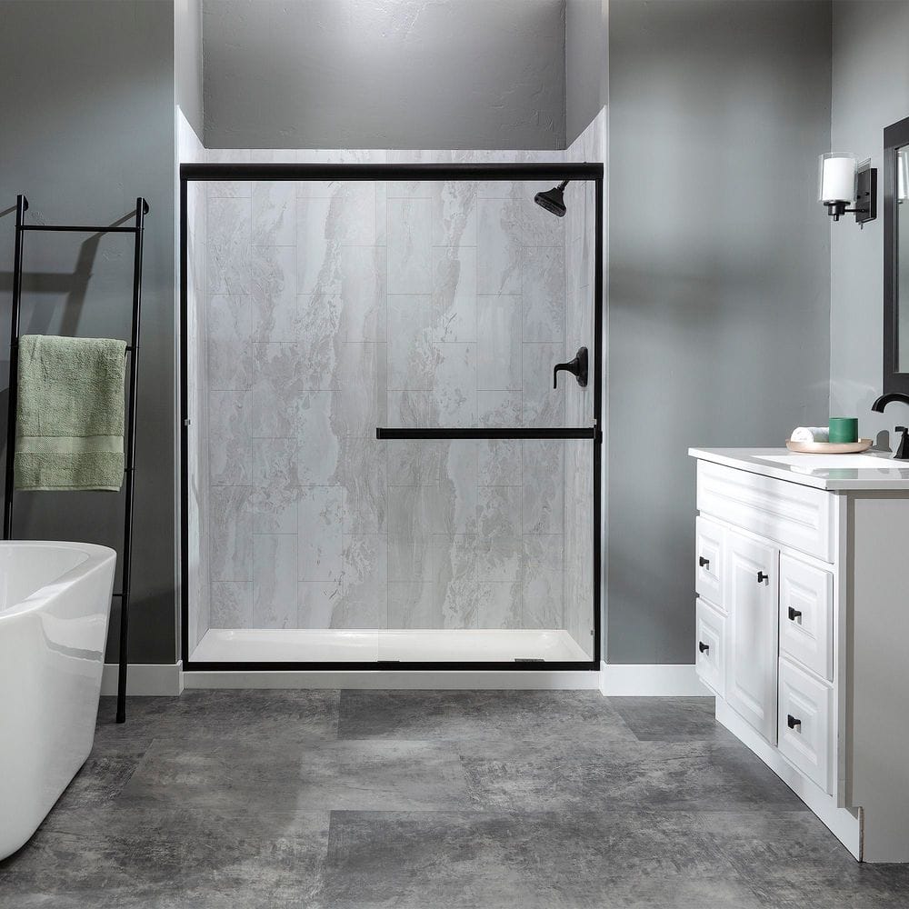 PALISADE 36 in. x 60 in. x 78 in. 4-Piece Glue-Up Alcove Shower Wall ...