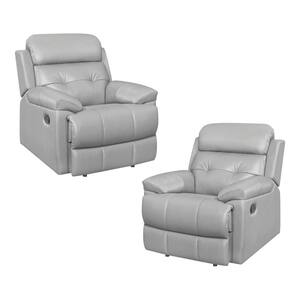 EVERGLADE HOME Oswald Silver Gray Faux leather Upholstery Reclining ...