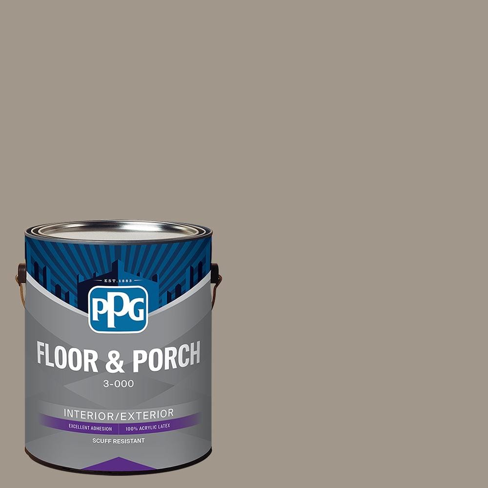 PPG 1 gal. PPG1000-4 Winter Cocoa Satin Interior/Exterior Floor and ...