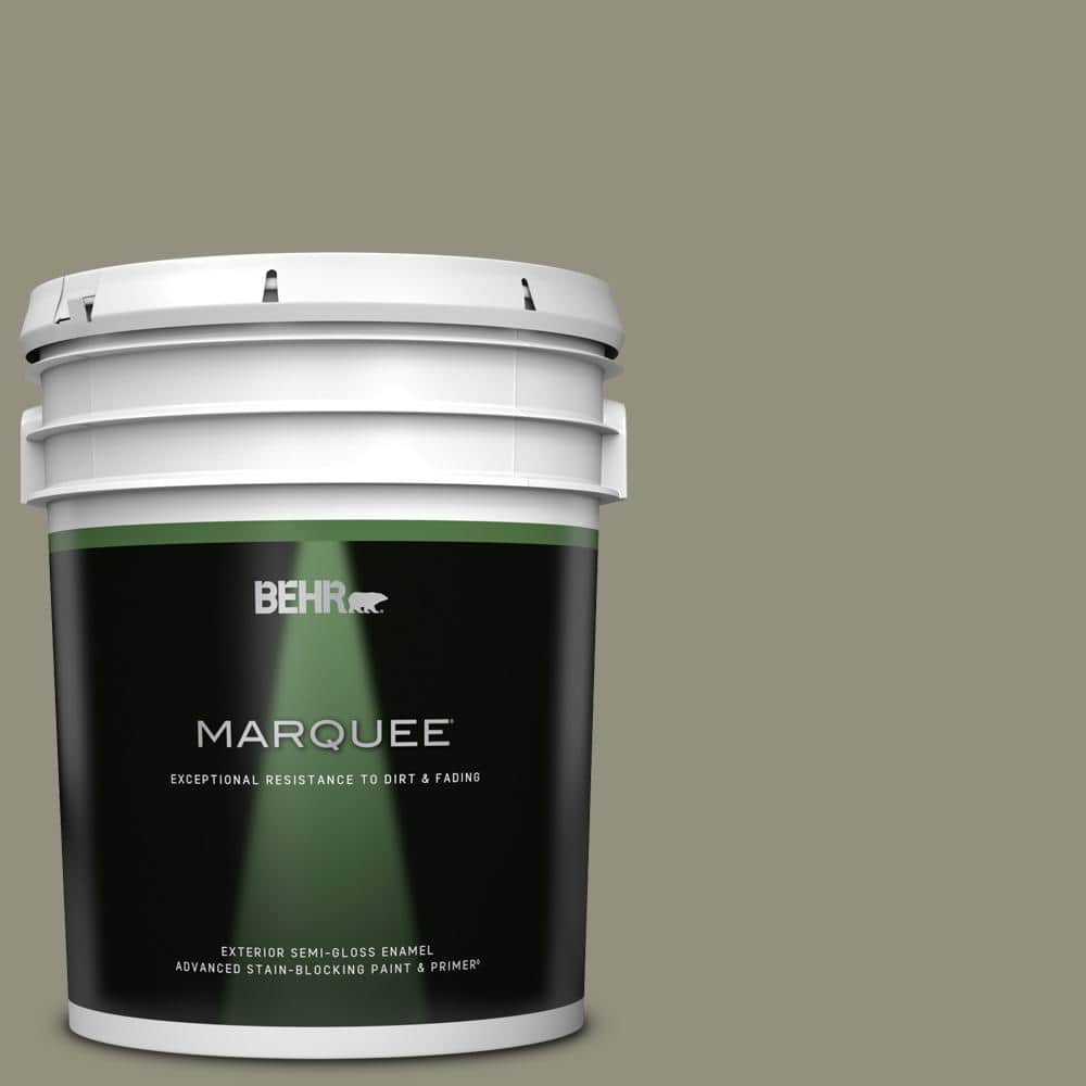 BEHR MARQUEE 5 gal. #N350-5 Muted Sage Semi-Gloss Enamel Exterior Paint ...