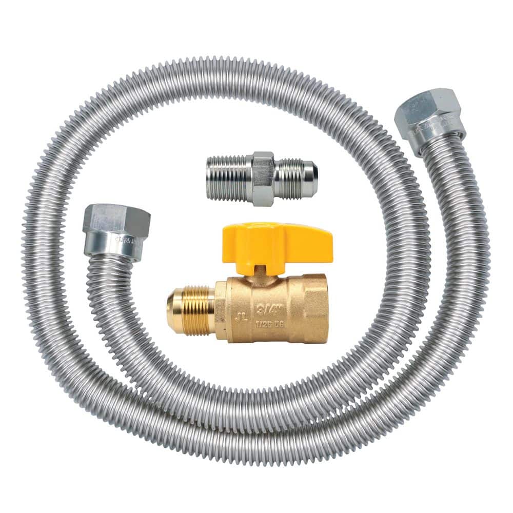 Cambridge 5/8 in. OD x 3/4 in. MIP x 1/2 in. FIP x 36 in. Stainless ...