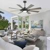 WINGBO 60 in. 8 Blades LED Indoor Black and Grey Ceiling Fan with ...