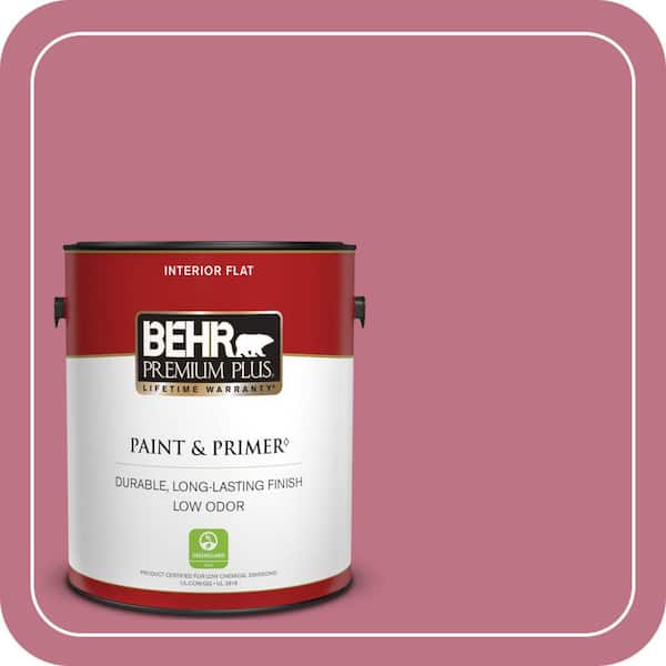BEHR PREMIUM PLUS 1 gal. #110D-4 Rosily Flat Low Odor Interior Paint ...