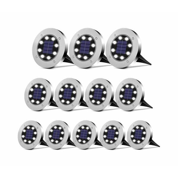 phyfalip 12Pack Outdoor Solar Waterproof Landscape Lights with 8 LED ...