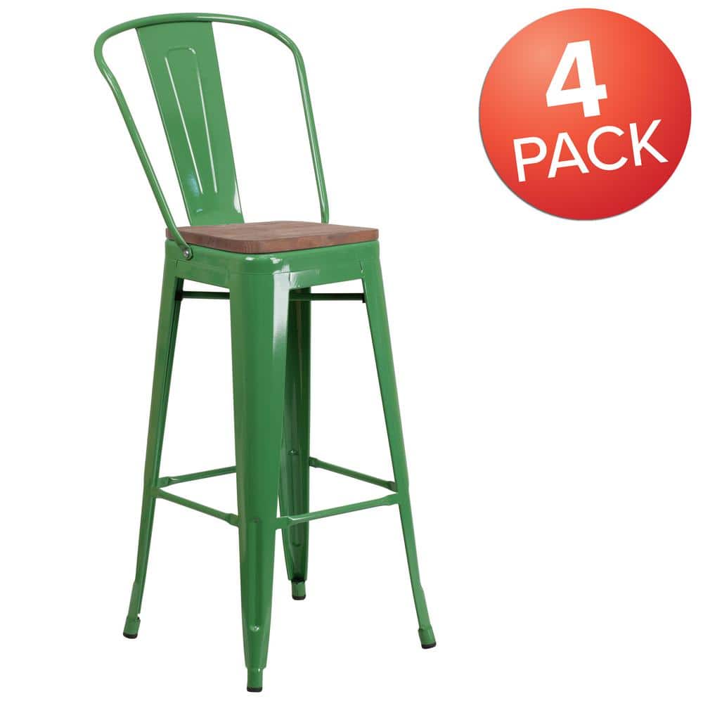 Carnegy Avenue 45.25 in. Green Bar Stool (Set of 4) CGA-CH-250684-GR-HD ...