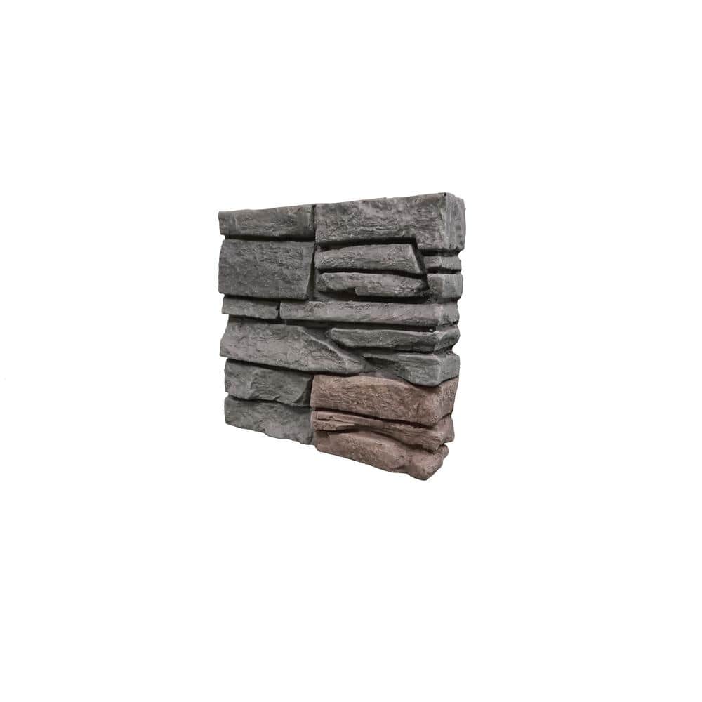 GenStone Stacked Stone Coffee 12 in. x 12 in. Faux Stone Siding Sample ...