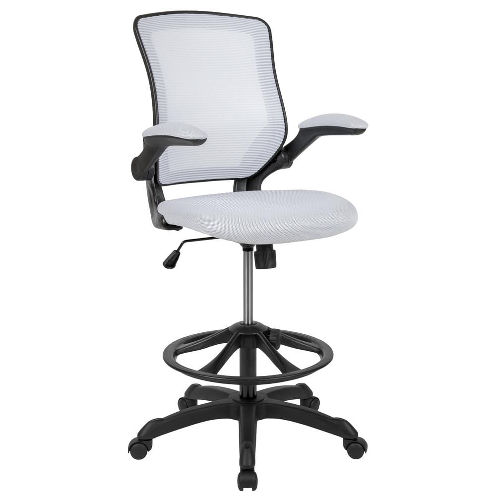 Carnegy Avenue Mesh Adjustable Height Ergonomic Drafting Chair in White ...