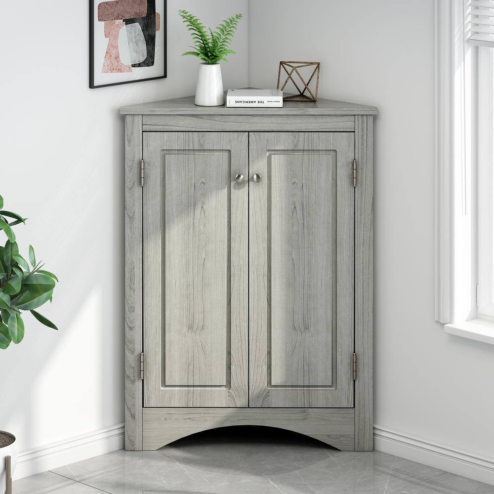 Magic Home 17.2 in. Freestanding Triangle Bathroom Storage Floor ...