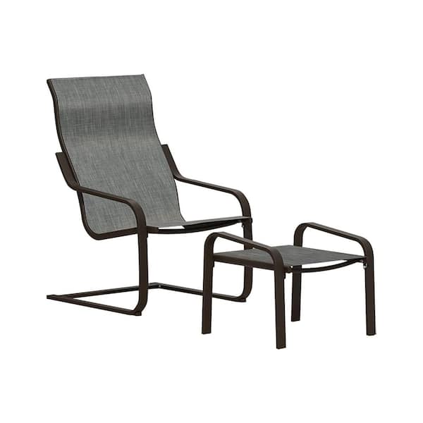 Amucolo 2-Piece Metal C Spring Motion Chair Patio Outdoor Dining Chair ...