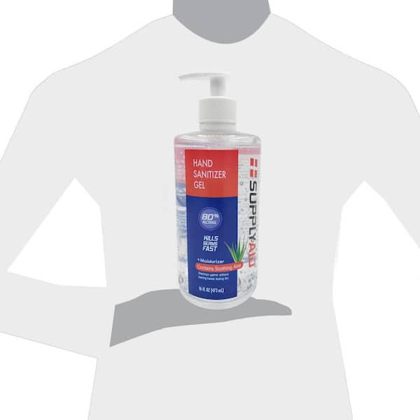 Supplyaid Rrs hs16 Plant Based 80 Alcohol Hand Sanitizer Gel w Soothing Aloe 16 oz Size 16 oz