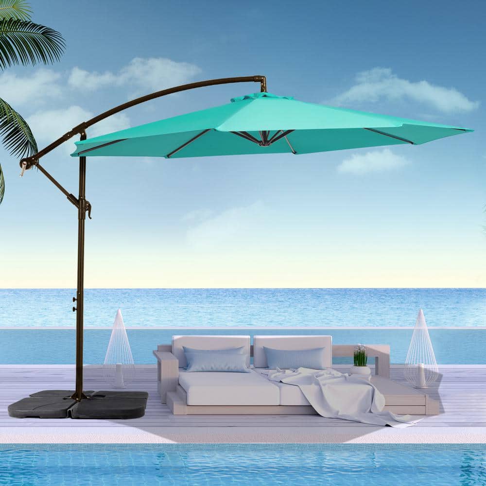 JEAREY 120 in. Outdoor Offset Cantilever Umbrella Patio Umbrella in ...