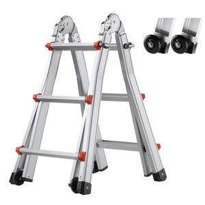 VEVOR Folding Ladder 7-in-1 Tall Step Ladder a Frame 3-Step Adjustable ...