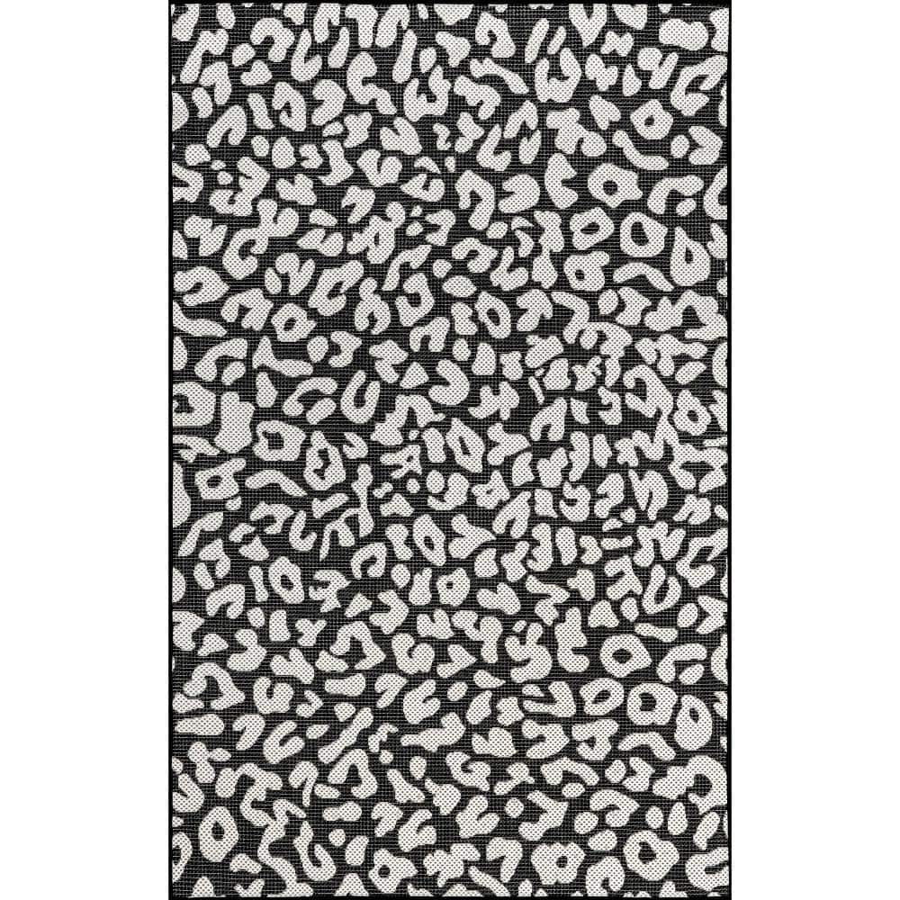 nuLOOM Terenia Leopard Black 4 ft. x 6 ft. Indoor/Outdoor Area Rug ...