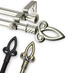 Rod Desyne 13/16" Dia Crest Double Window Curtain Rod Set, 66 to 120 ...
