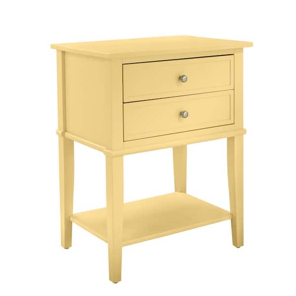 Ameriwood Queensbury Yellow Accent Table with 2-Drawers HD52236 - The ...