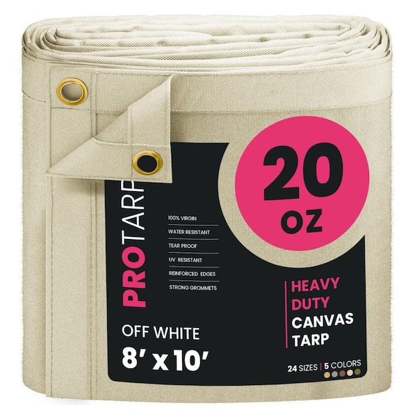 PROTARP Heavy Duty 14 OZ Water Resistant Canvas Tarp, UV Resistant ...