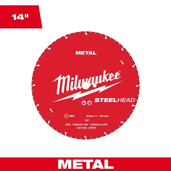 Milwaukee 14 in. Steelhead Diamond Cut Off Blade 49-93-7840 - The Home ...