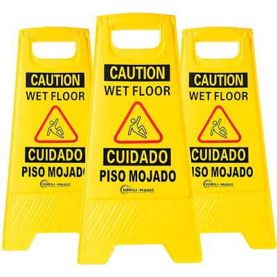 Hillman Group Caution Wet Floor Sign Safety Yellow Safe Cuidado Piso ...