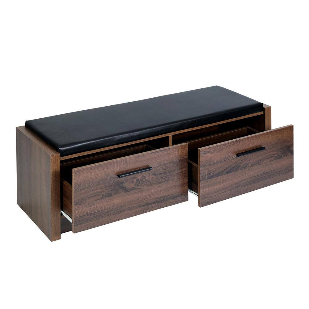 Homy Casa Domigo 45 in. Walnut Paper Veneer Particle Board TV Stand ...