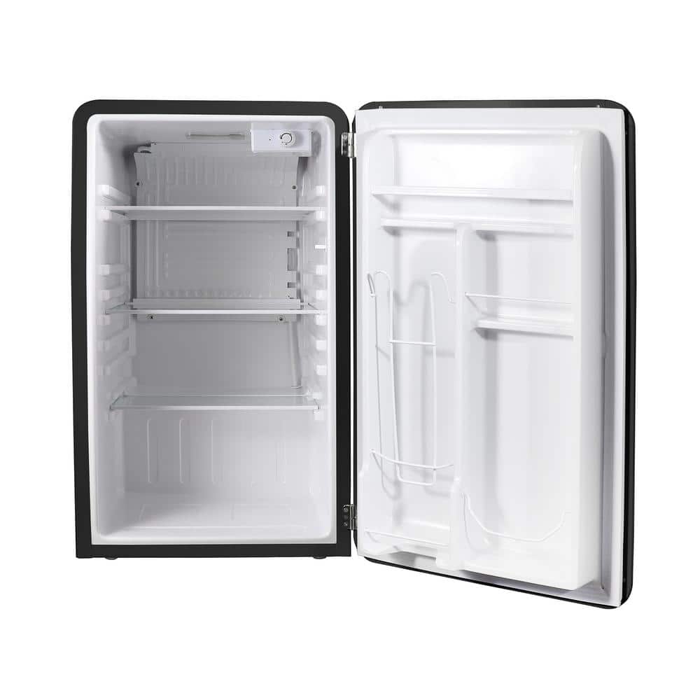 17.5 in. 3.2 cu. ft. Retro Mini Refrigerator in Black without Freezer ...
