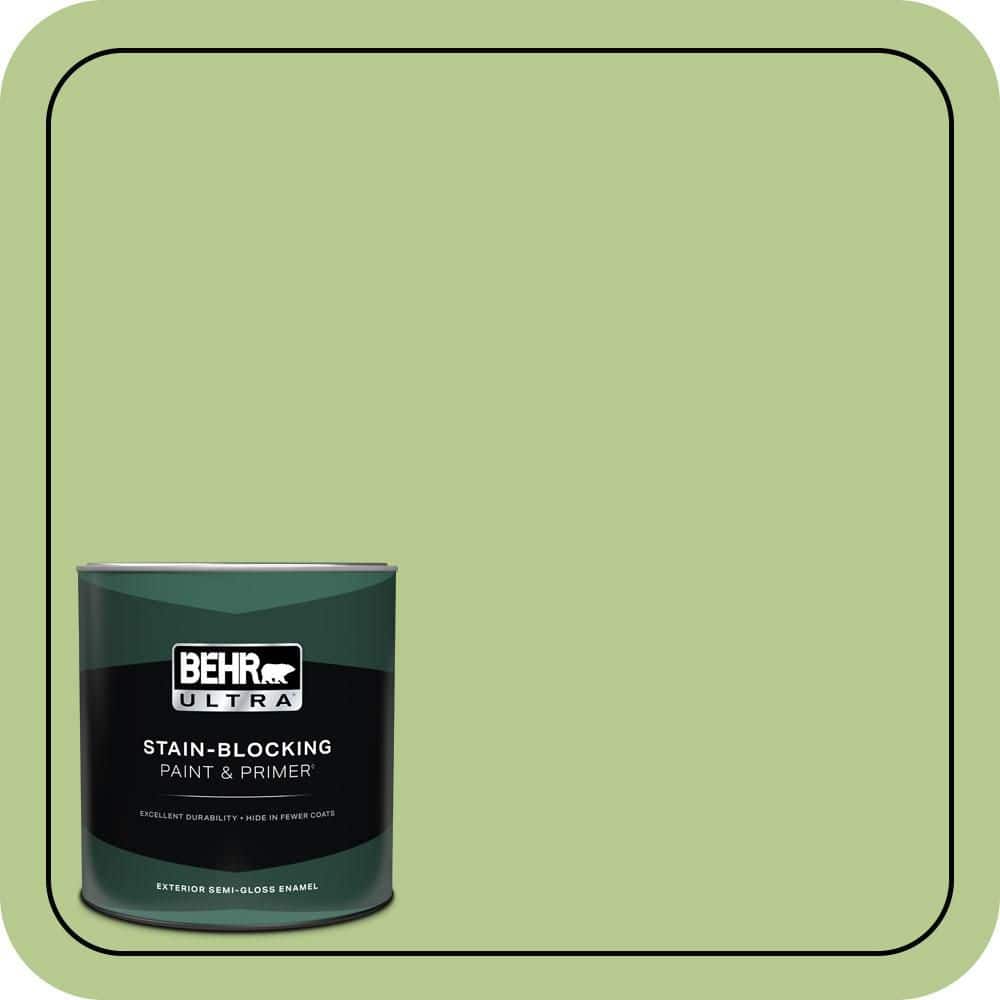 BEHR ULTRA 1 qt. #420D-4 Marsh Fern Semi-Gloss Enamel Exterior Paint ...