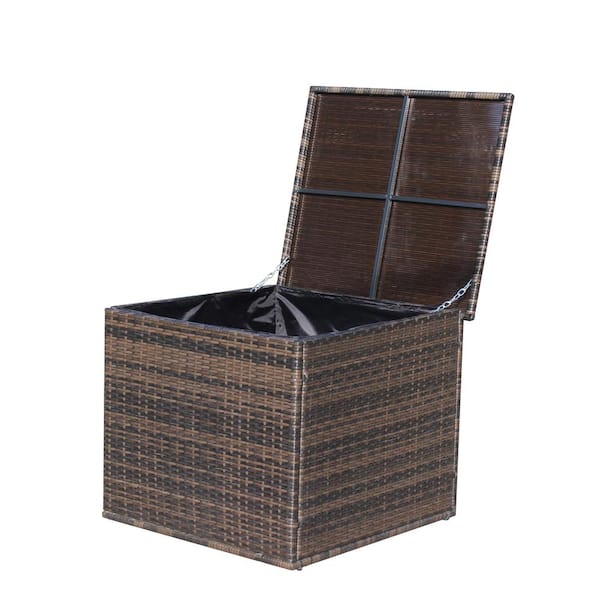 Barton 57 gal. Capacity Brown Outdoor Patio Wicker All Weather Rattan ...