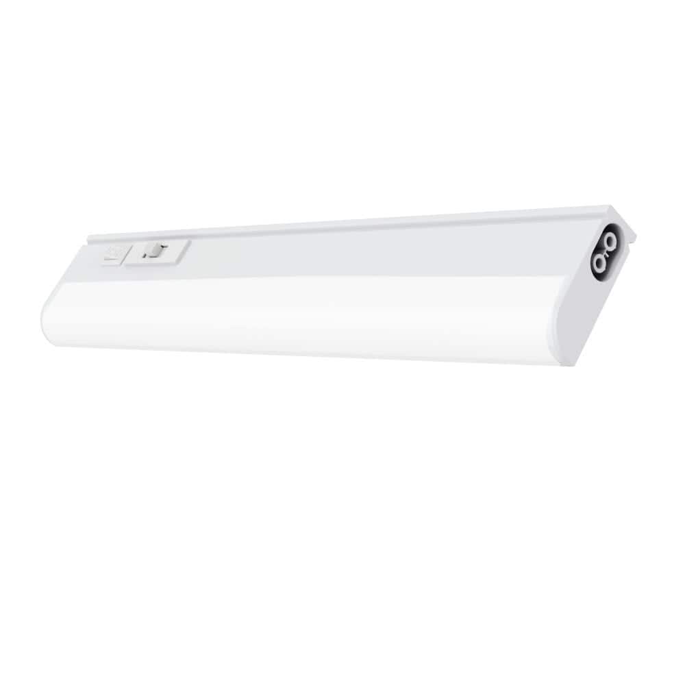 Commercial Electric 12 in. Plug-In White Integrated LED Linkable 2 ...