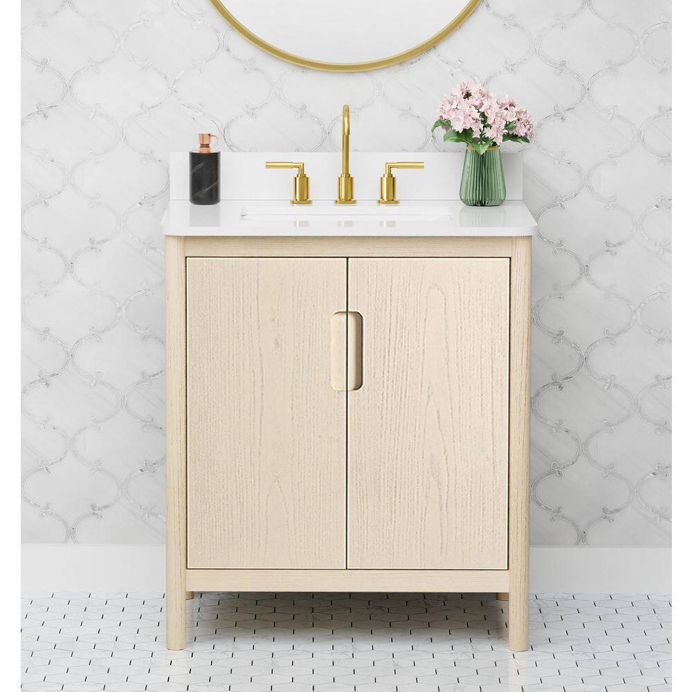 Home Decorators Collection Montrose 31 in. Single Sink Natural Elm Bath ...